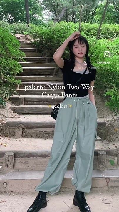 시원한 나일론 썸머 카고팬츠 4가지 컬러로 다양하게 코디해보아요 😎 Dailylook Outfit Ootd 데일리룩 대학생코디 데일리코디 Daily Youtube