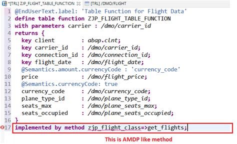 Exploring Abap On Hana 11 Cds Table Function Discovering Abap