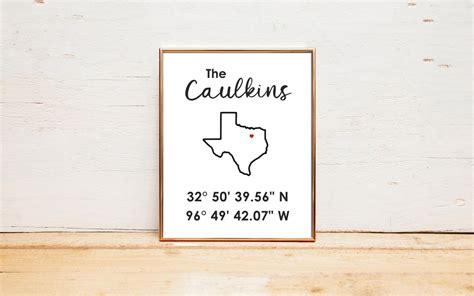 custom coordinates print latitude and longitude personalized art
