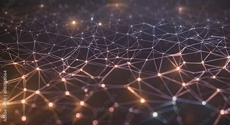 Network Of Interconnected Blocks Forming A Chain Link In A Digital