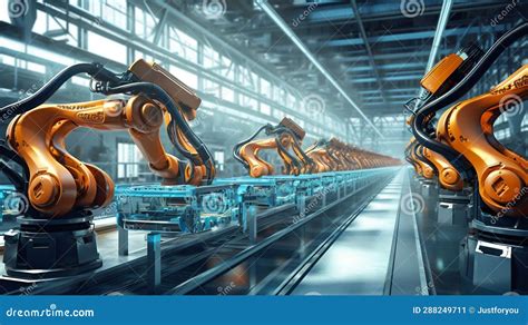 Innovative Robotics Streamlining Future Factory Production Generative Ai Stock Illustration