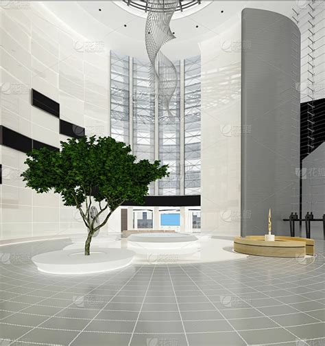 豪华建筑入口接待大厅的3d渲染 5102718846素材 花瓣网