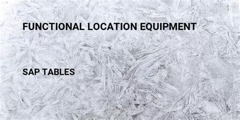 Functional Location Equipment Table In Sap