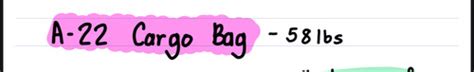 A22 Cargo Bag Flashcards Quizlet