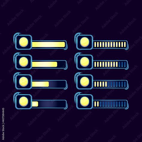 Set Of Gui Fantasy Rpg Currency Coin Progress Bar For Game Ui Asset Elements Vector Illustration
