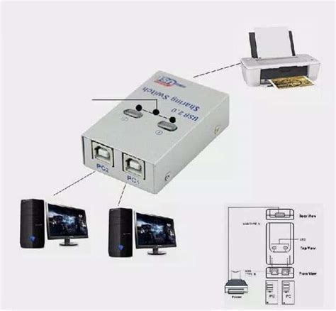 Jual Switch Printer Usb 20 Splitter Printer 2 Port 1 Printer 2