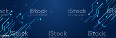 기술 글로벌 블루 와이드 배너 디자인 배경 짙은 파란색 기술 기하학적 배경을 가진 추상적인 3d 배너 디자인 벡터 일러스트레이션 인터넷에 대한 스톡 벡터 아트 및 기타