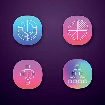 App Icons For Planning Process Flow Data Visualization And Uiux Vector Symbolic Statistics