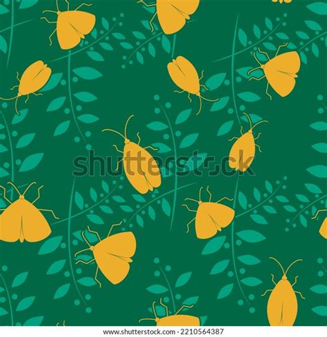 Seamless Pattern Bugs Insects Wallpaper Background Stock Vector Royalty Free