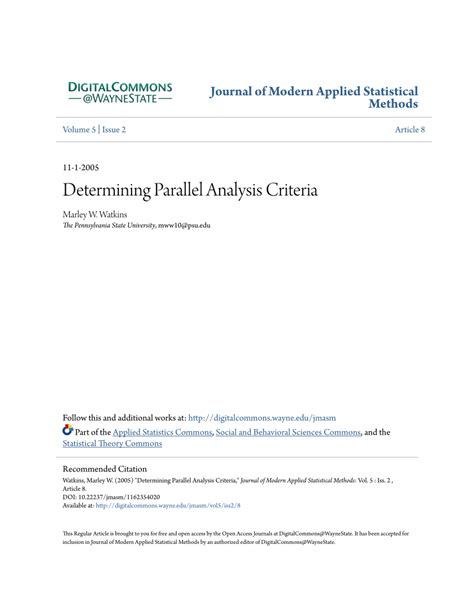 PDF Determining Parallel Analysis Criteria
