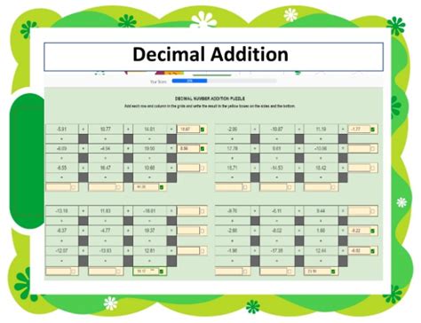 Decimal Addition Puzzle Activelearninglabs Interactive Learning