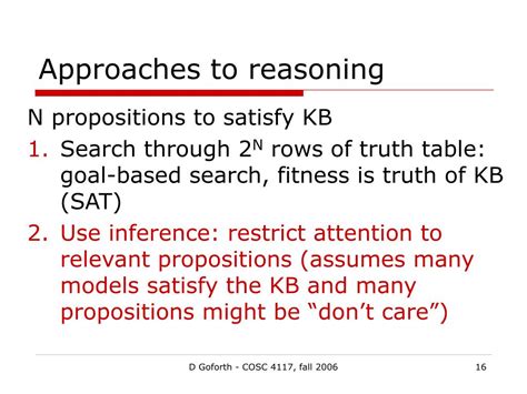 Ppt Reasoning Algorithms In Propositional Logic Powerpoint