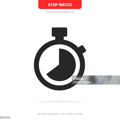 스톱워치 시간 타이머 아이콘 타임키퍼 Ui Ux 웹사이트 모바일 앱에 대한 클리핑 경로가 있는 격리된 흰색 배경에 크로노미터 아이콘 벡터 요소 Eps10 아이콘에 대한 스톡