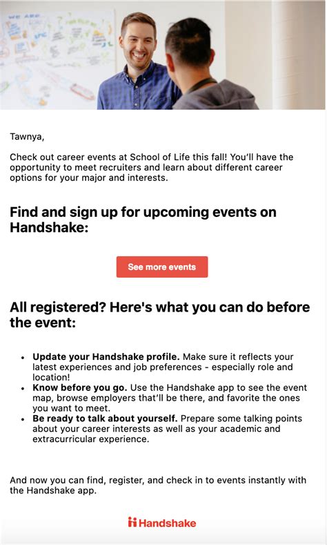 Targeted Emails Handshake Templates Handshake Help Center