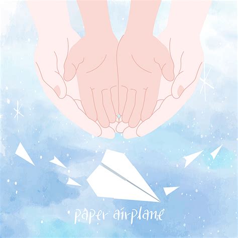 유토이미지 종이비행기를 날리는 손