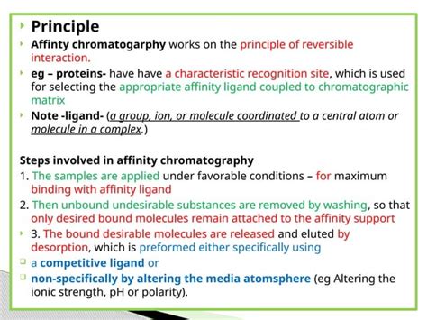 Affinity Chromatography Introduction Theory Instrumentation Applications Pptx Chemistry Science