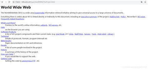 Web的发展史第一个web网站 Csdn博客