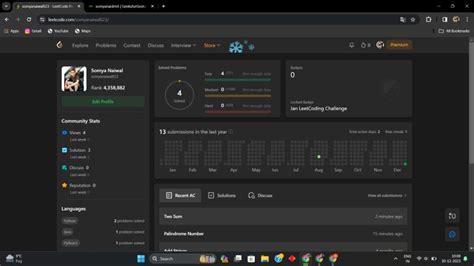 Somya Swaroop Naiwal On Linkedin Dsa Dsachallenge C Dartprogramming Dart Leetcode