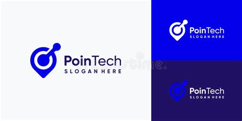 Technology Connection Location Pin Vector Logo Design With Modern Simple Clean And Abstract