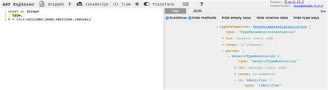 flow array angled brackets separated into multiple lines