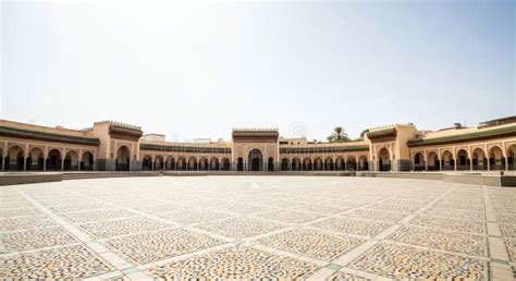 Royal Palace Of Fes Courtyard Morocco Stock Illustration
