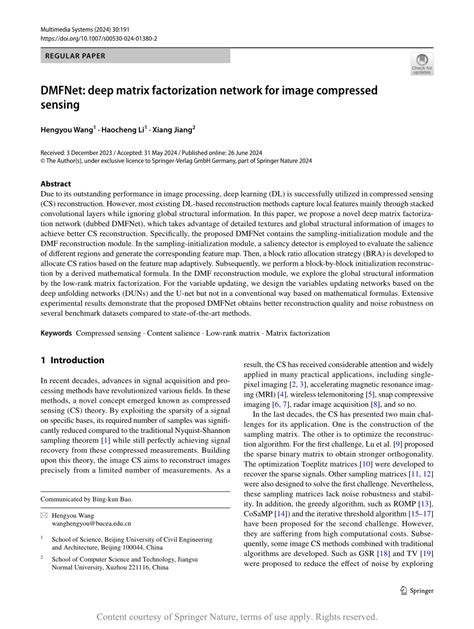 Dmfnet Deep Matrix Factorization Network For Image Compressed Sensing