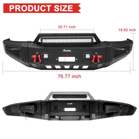 Heavy Duty Steel Front Bumper For 2000 2006 Toyota Tundra With D Ring