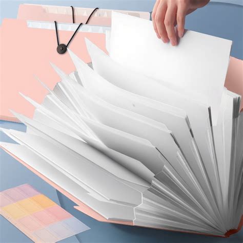 Ziynglg 8 Pocket Expanding File Organizer Accordion Folder With Secure Clasp And Notes For Home