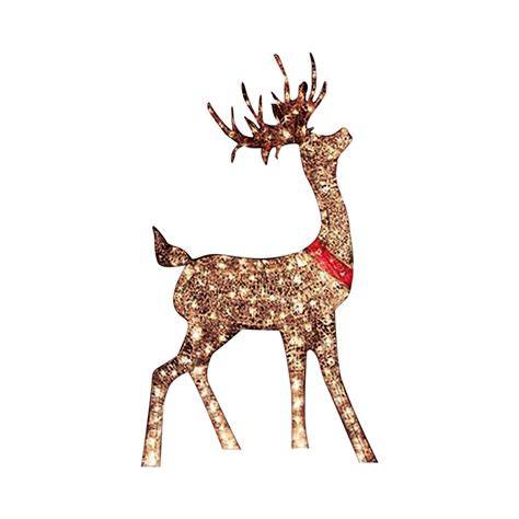 Moocorvic Lighted Christmas Deer Glittering Deer With Strip Lights For
