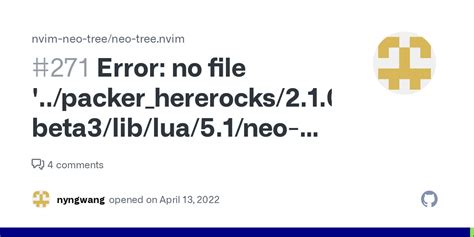 Error No File Packer Hererocks Beta Lib Lua Neo Tree So Issue Nvim Neo
