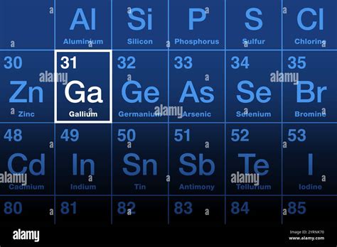 Gallium Element On The Periodic Table Metal And Chemical Element With