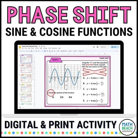 Trigonometric Functions Phase Shift Activity Sine And Cosine Print And Digital