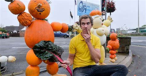 Naked Pumpkins On Display Outside Gloucester Farm Shop