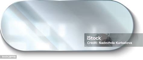 현실적인 거울 프레임의 3d 반사 유리 표면 기하학적 둥근 모양 벽 내부 요소에 고립 된 매달려 욕실 또는 침실 가구 벡터 아파트 가구 개체 거울에 대한 스톡 벡터 아트 및