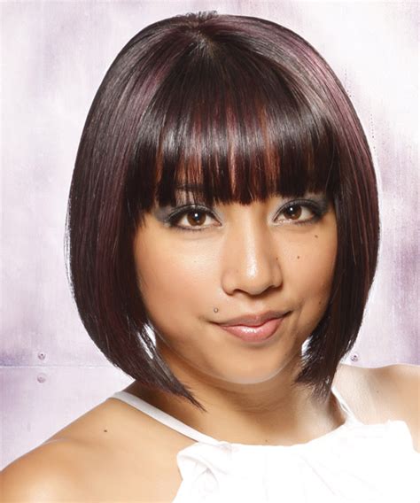 Glossy Bob Haircut With Blunt Cut Bangs TheHairStyler Com
