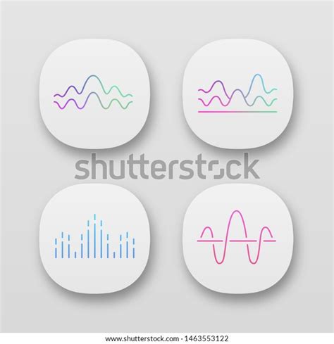 Sound Waves App Icons Set Uiux Stock Vector Royalty Free 1463553122 Shutterstock