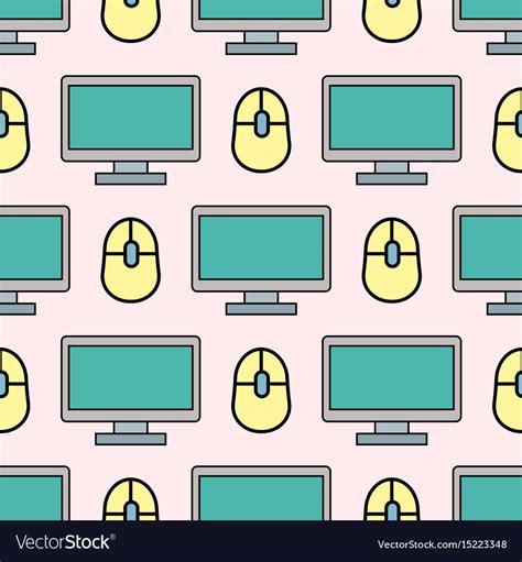 Computer Monitor Flat Pc Seamless Pattern Business