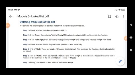 Mod 3 Part 6 Single Linked List Delete Last Node Youtube
