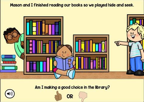 Library Behavior Boom Cards Social Emotional Learning Library Rules