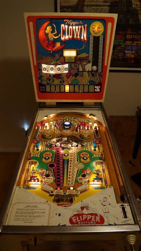 First Flipper Em 1962 Gottlieb Flipper Clown Notes Collecting Games And Pinball
