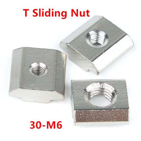 50pcs 30 M6 T Sliding Nut Thread M6 T Hammer Head Sqaure Block Nuts For