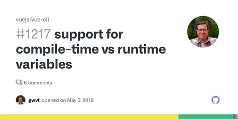 Support For Compile Time Vs Runtime Variables · Issue 1217 · Vuejsvue