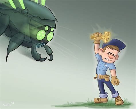 Felix Vs Cybug By Chill13 On Deviantart Wreck It Ralph Fix It Felix Jr Disney Princess Art