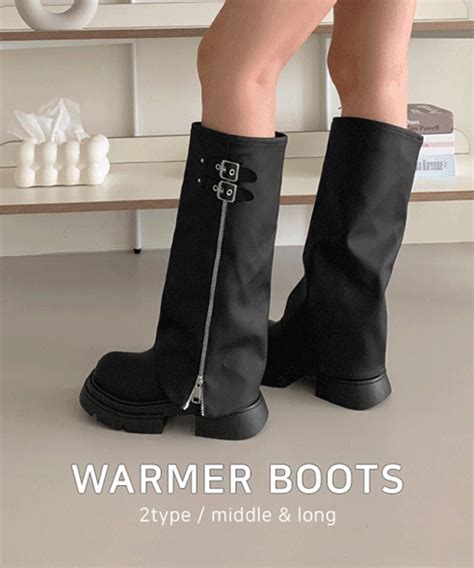 2type255까지 원조집 당일출고 워머 하이 롱부츠 버클 지퍼 바이커 통굽 키높이 미들 부츠 워커 폴딩 하비추천 신발 Ds 1020 에이블리