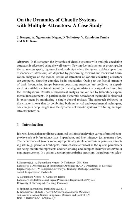 Pdf On The Dynamics Of Chaotic Systems With Multiple Attractors A