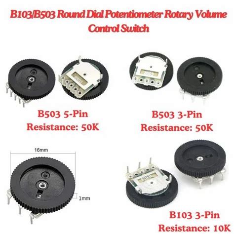 B Series Round Dial Potentiometer Rotary Volume Control Switch At ₹ 13 00 Electronic