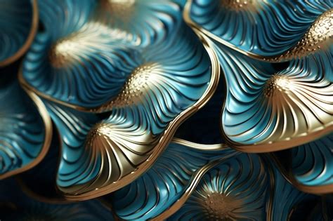 Premium Photo Sea Shell Pattern In Blue