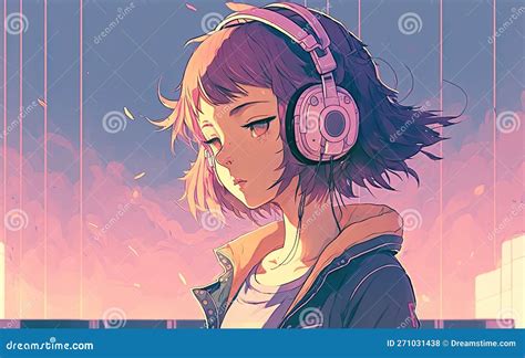 Close Up Of Anime Girl Cute Kawai Illustration Generative Ai