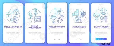 Startup Lifecycle Phases Gradient Onboarding Mobile App Page Screen Stock Vector 4064961