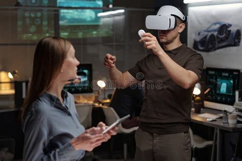 Young Male Engineer Wearing Vr Headset Stock Image Image Of Engineer